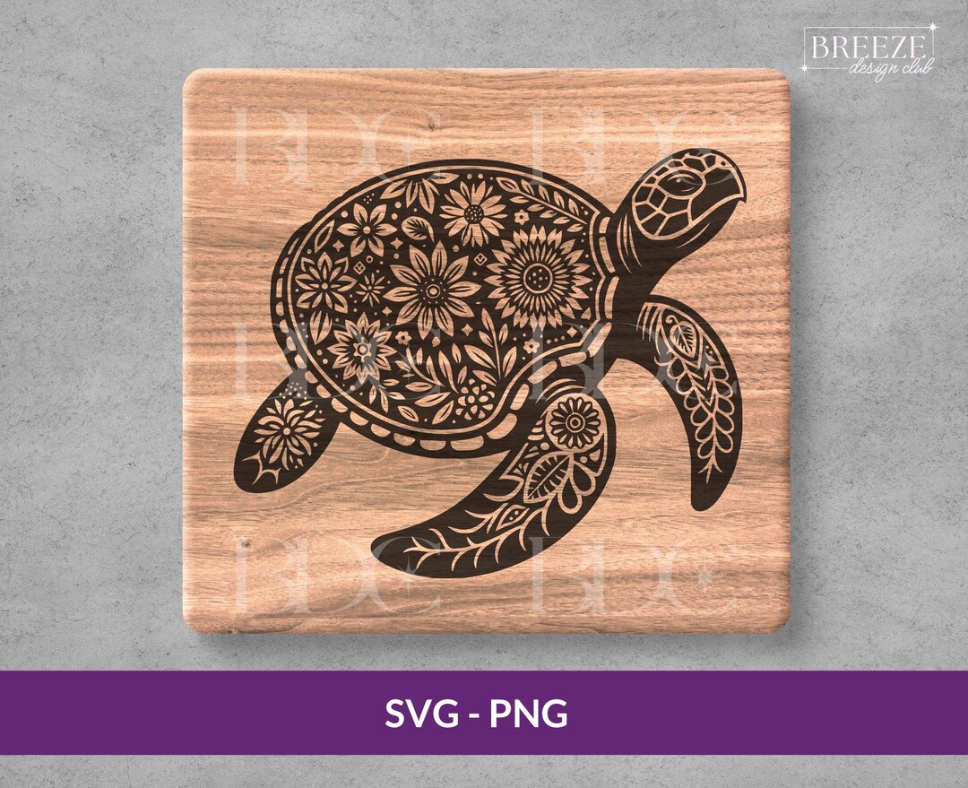 Sea Turtle SVG, Cutting Board SVG Laser File, Cheese Board Laser Wood ...