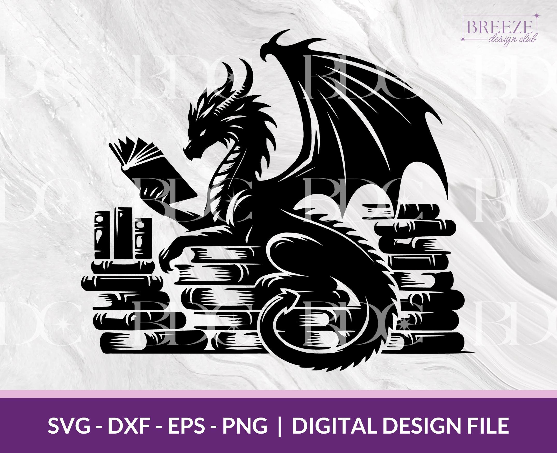 Book Dragon SVG, Book Lover PNG, Bookish Design, Bookworm Library Png ...