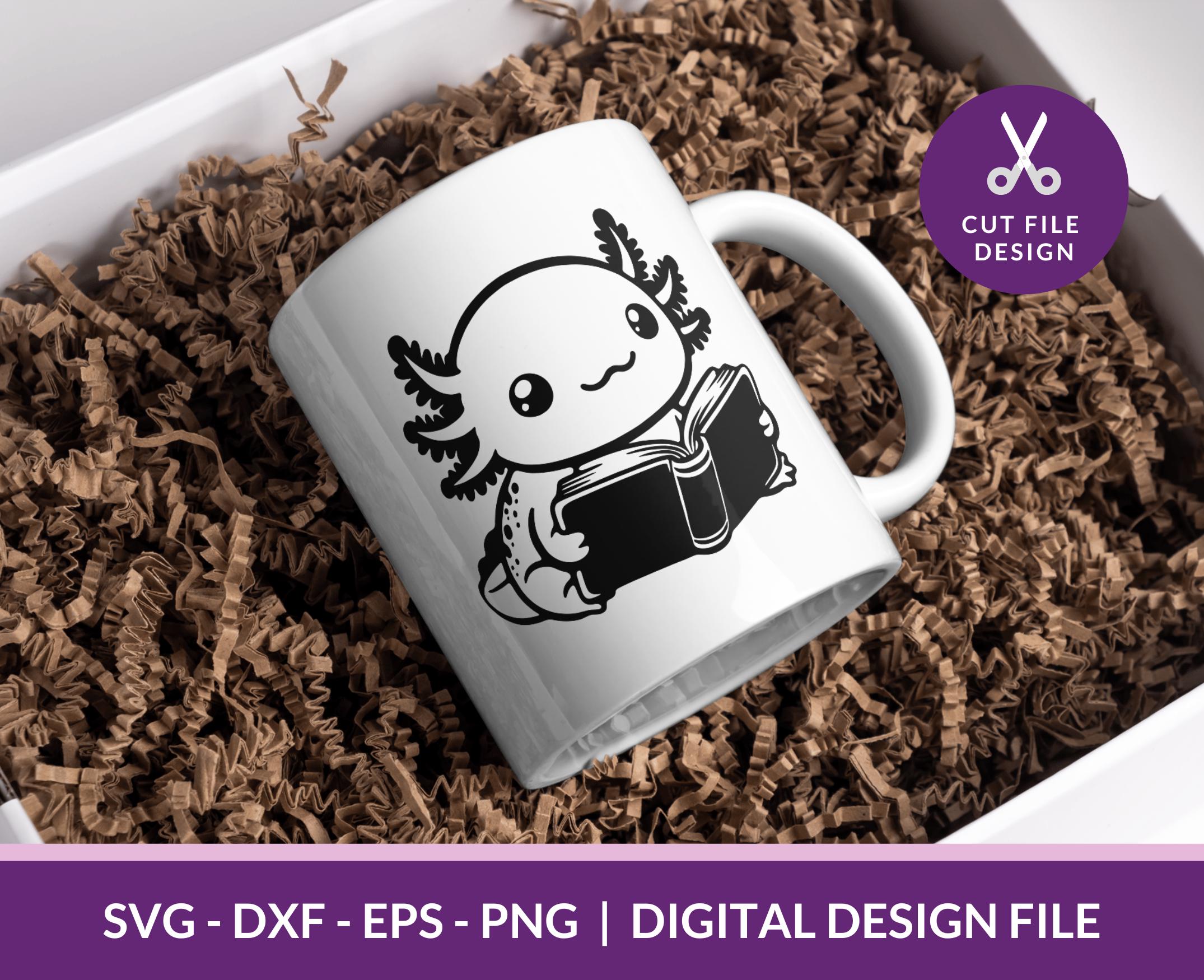 Axolotl SVG Amphibian SVG Cute Axolotl PNG Reading Axolotl Silhouette ...