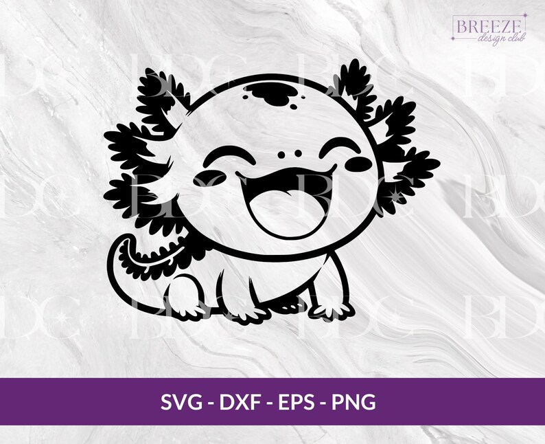Axolotl SVG, Cute Baby Axolotl PNG, Laughing Axolotl Silhouette, Happy ...