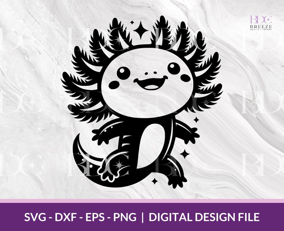 Axolotl SVG - Amphibian SVG - Cute Axolotl PNG - Sparkly Axolotl ...