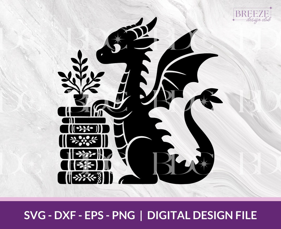Book Dragon SVG, Book Lover PNG, Bookish Design, Bookworm Library Png ...