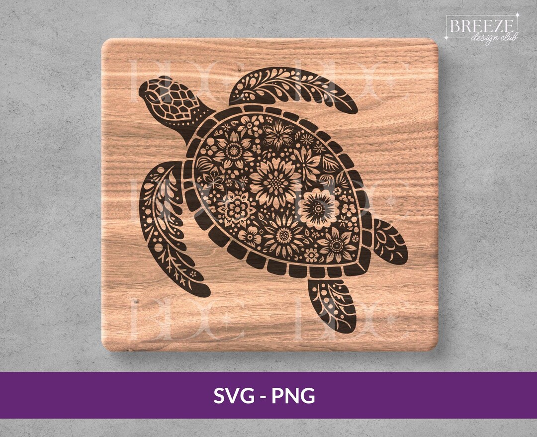 Sea Turtle SVG, Cutting Board SVG Laser File, Cheese Board Laser Wood ...