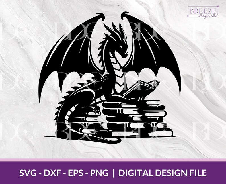 Book Dragon SVG, Book Lover PNG, Bookish Design, Bookworm Library Png ...