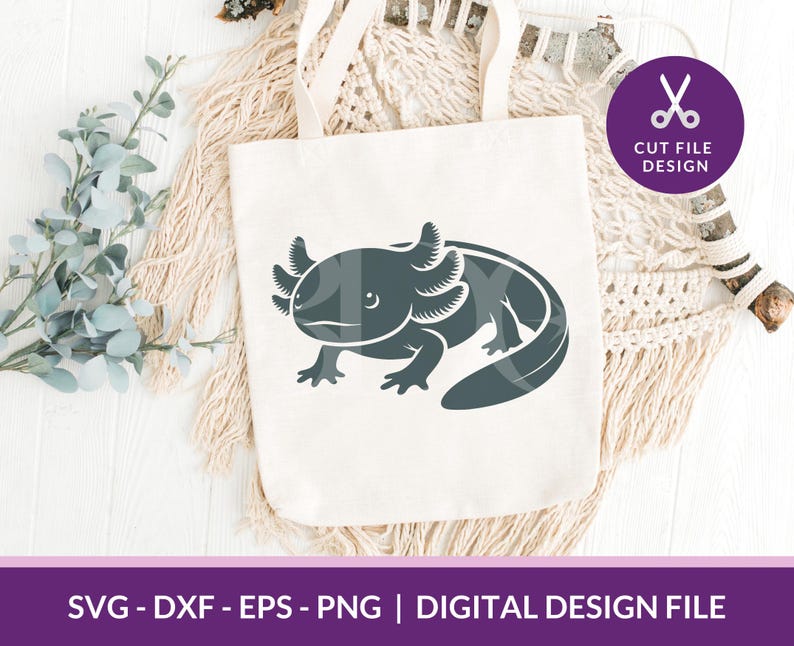 Axolotl SVG - Amphibian SVG - Cute Axolotl PNG - Axolotl Silhouette ...