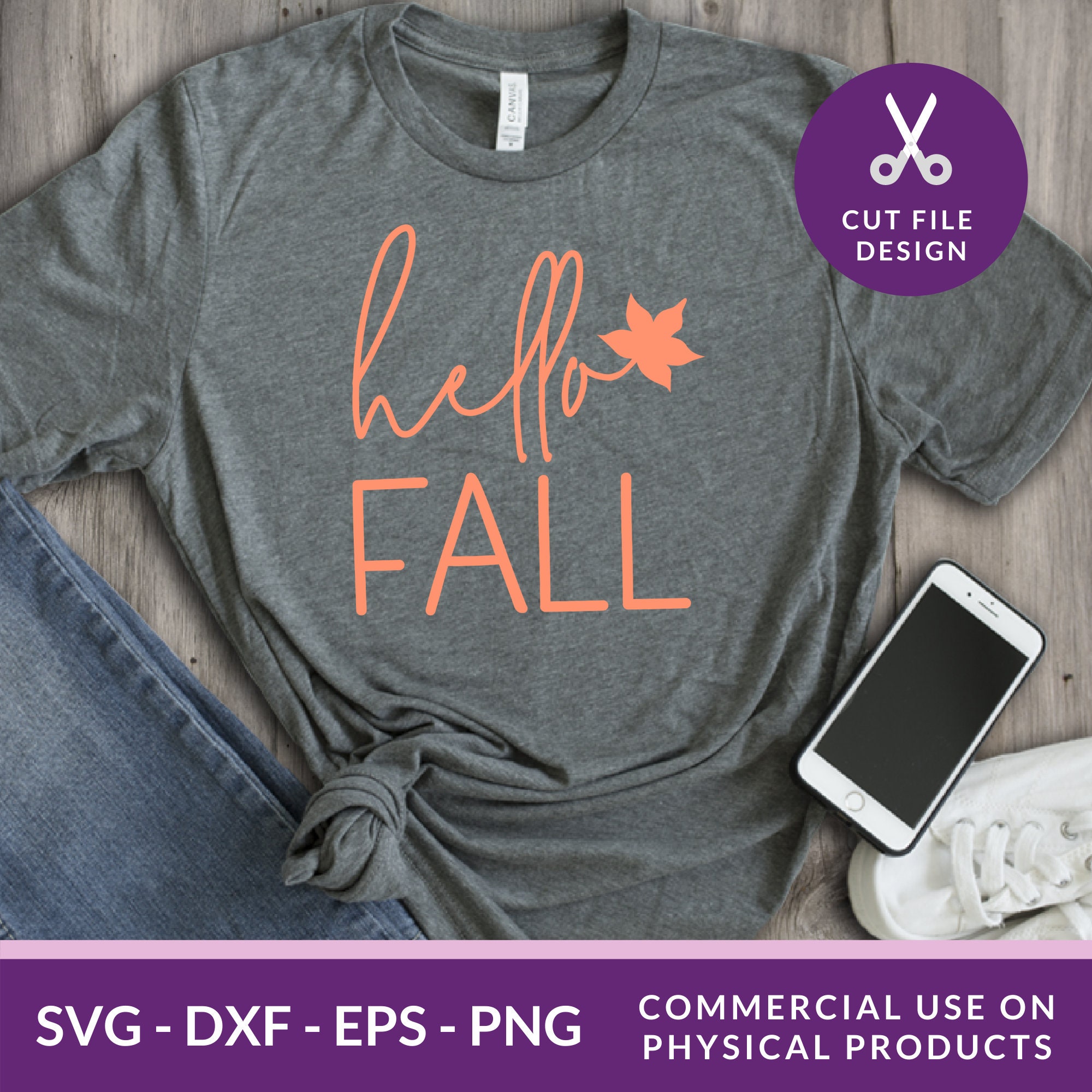 Fall SVG - Hello Fall SVG - Autumn SVG - Fall Shirt Design - Fall ...
