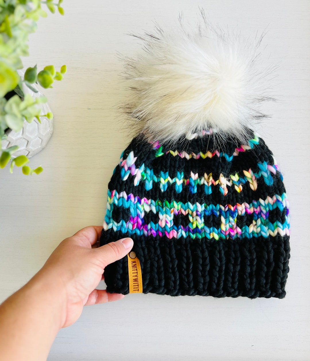 Easy Fair Isle Knit Hat Pattern: Mosaic Tile Beanie (PDF Pattern) - Etsy