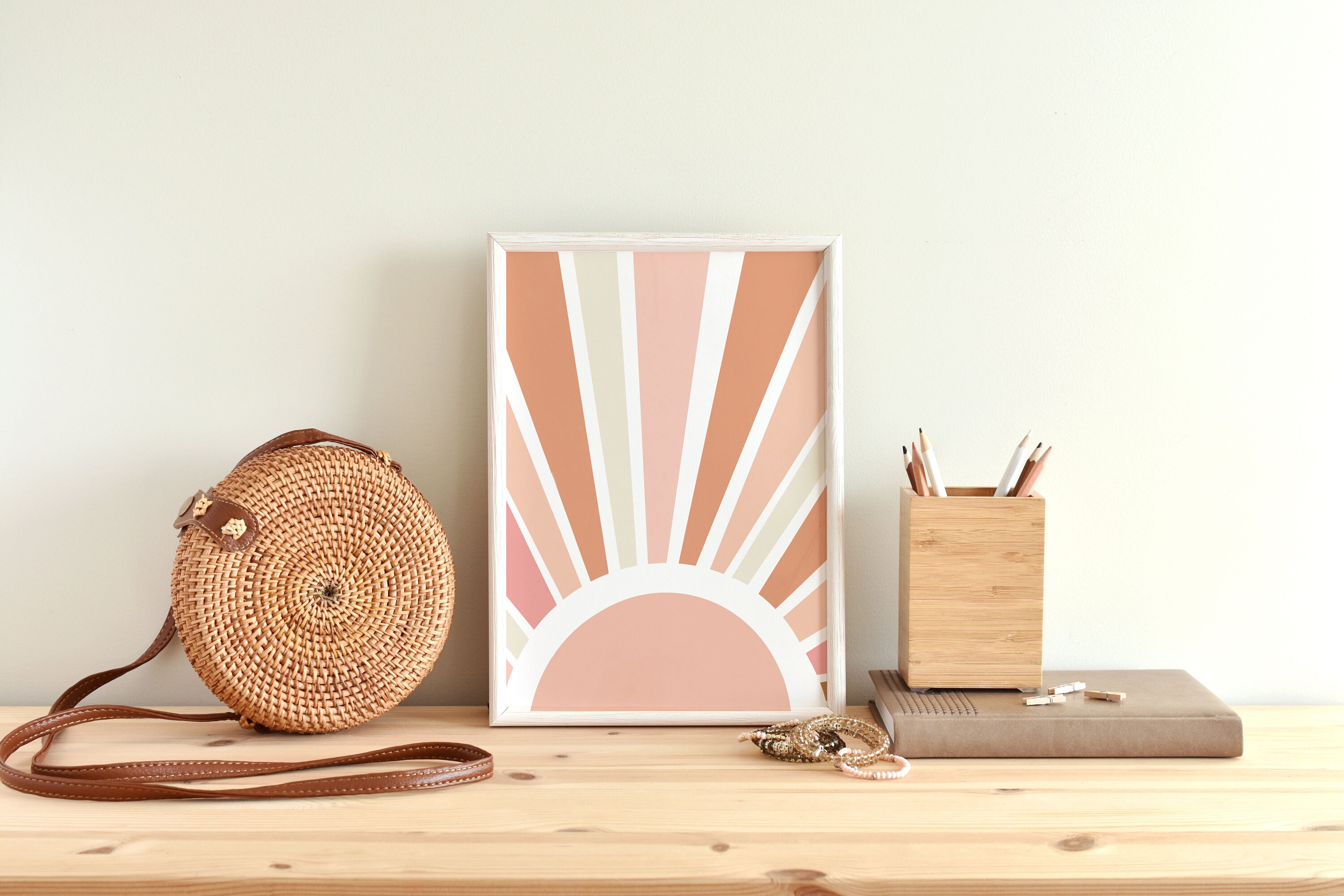 Sun Rays Art Print Boho Sun Wall Art Bursting Sun Print - Etsy