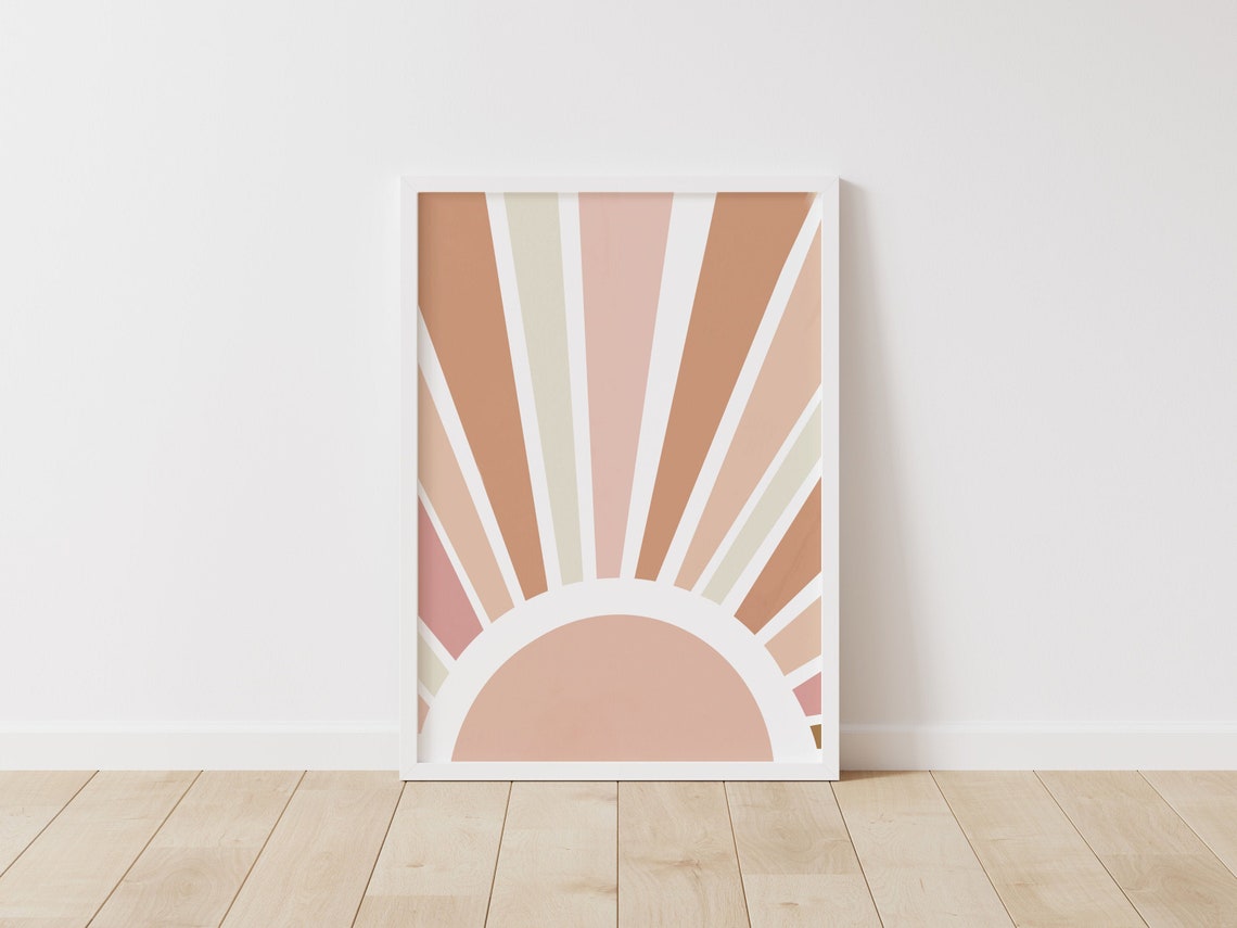 Sun Rays Art Print Boho Sun Wall Art Bursting Sun Print - Etsy