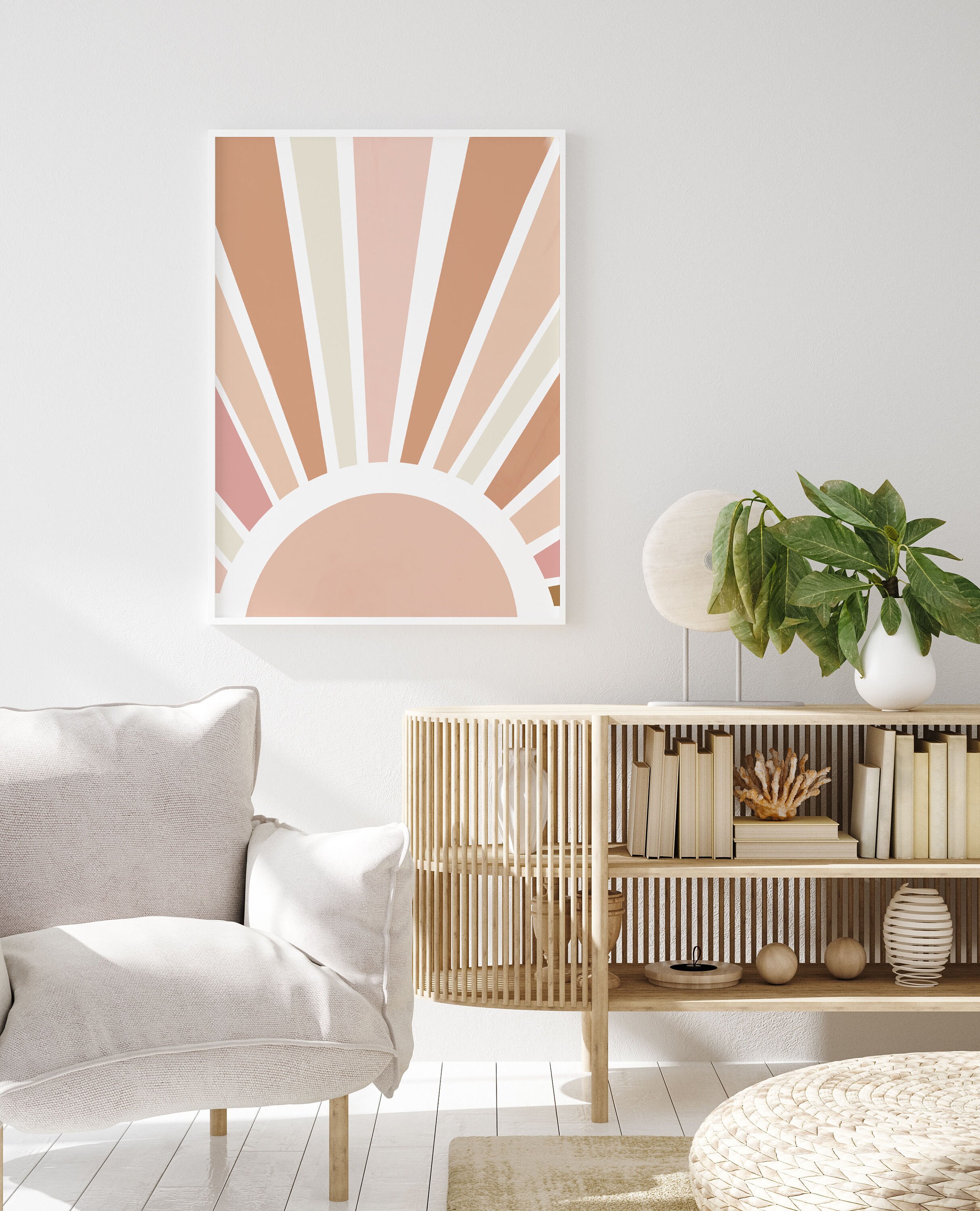 Sun Rays Art Print Boho Sun Wall Art Bursting Sun Print - Etsy