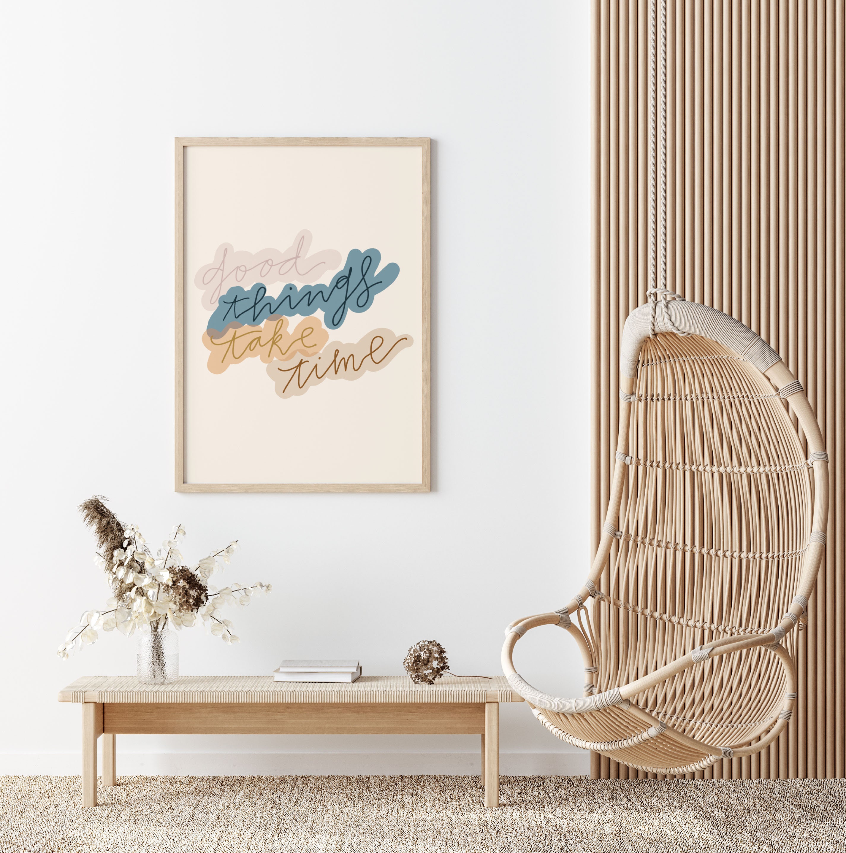 Good Things Take Time Wall Art Inspirational Quote Wall Decor Instant ...