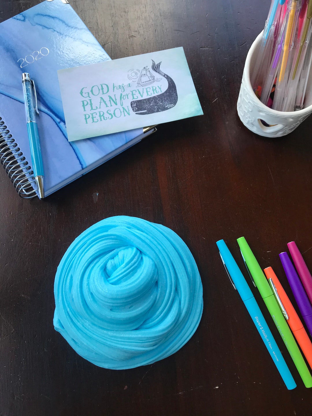 Ultimate Ocean Rain Scented Blue Slime Glossy, Stretchy, Thick, Not ...