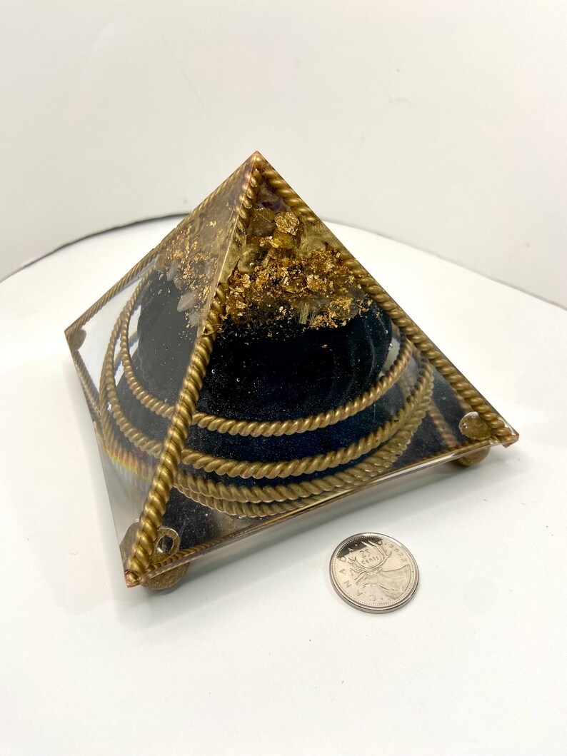 Amethyst Quartz Orgone Pyramid, Giza 8-side, EMF Protection - Etsy