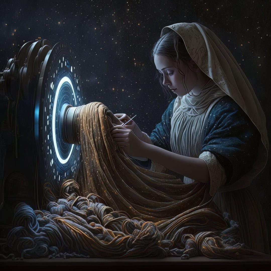 A Maid Weaving the Fabric of Time. - Etsy