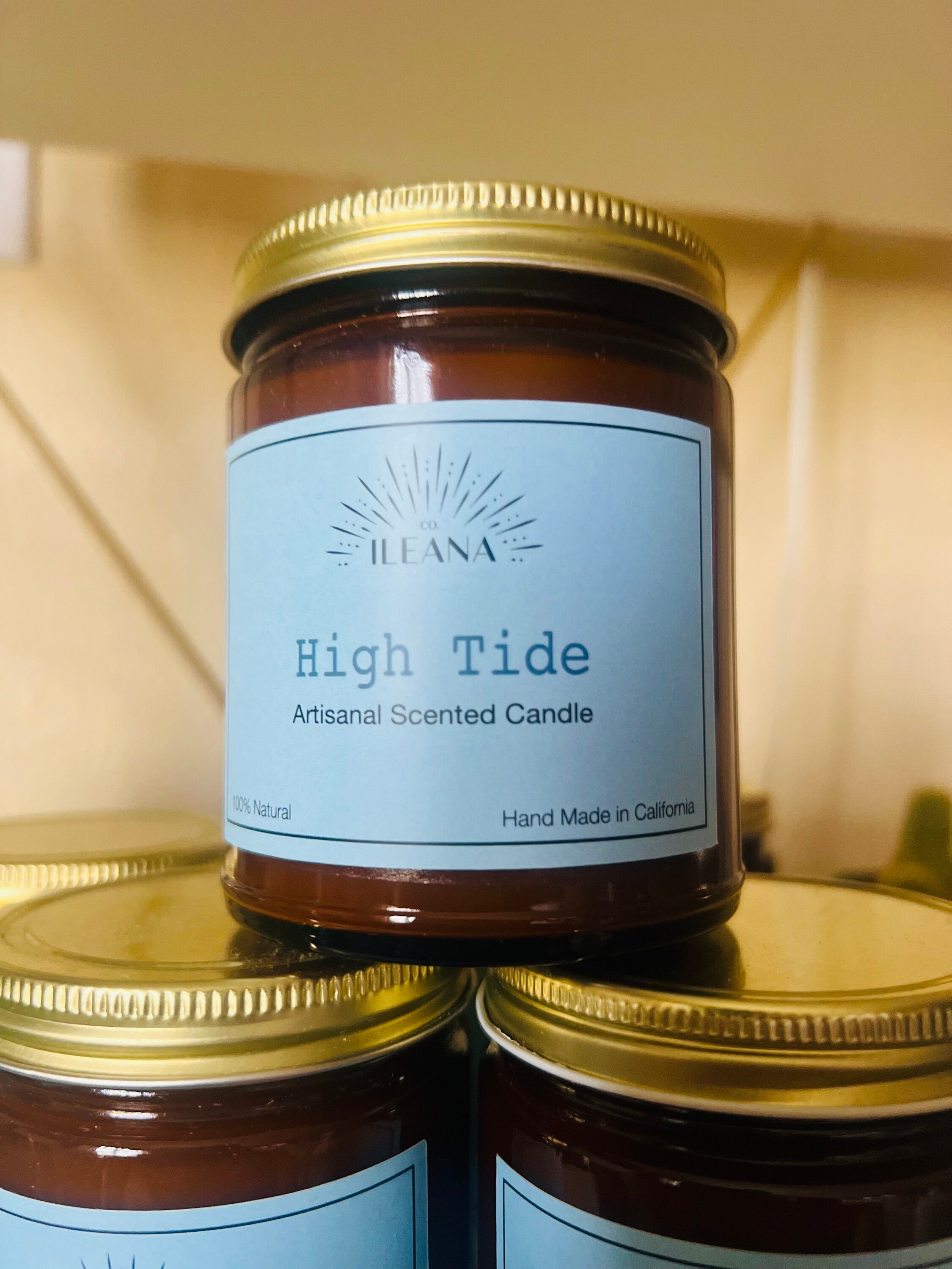 Artisanal Scented Soy Wax Candles, Sea Collection Scents in Amber Jar ...
