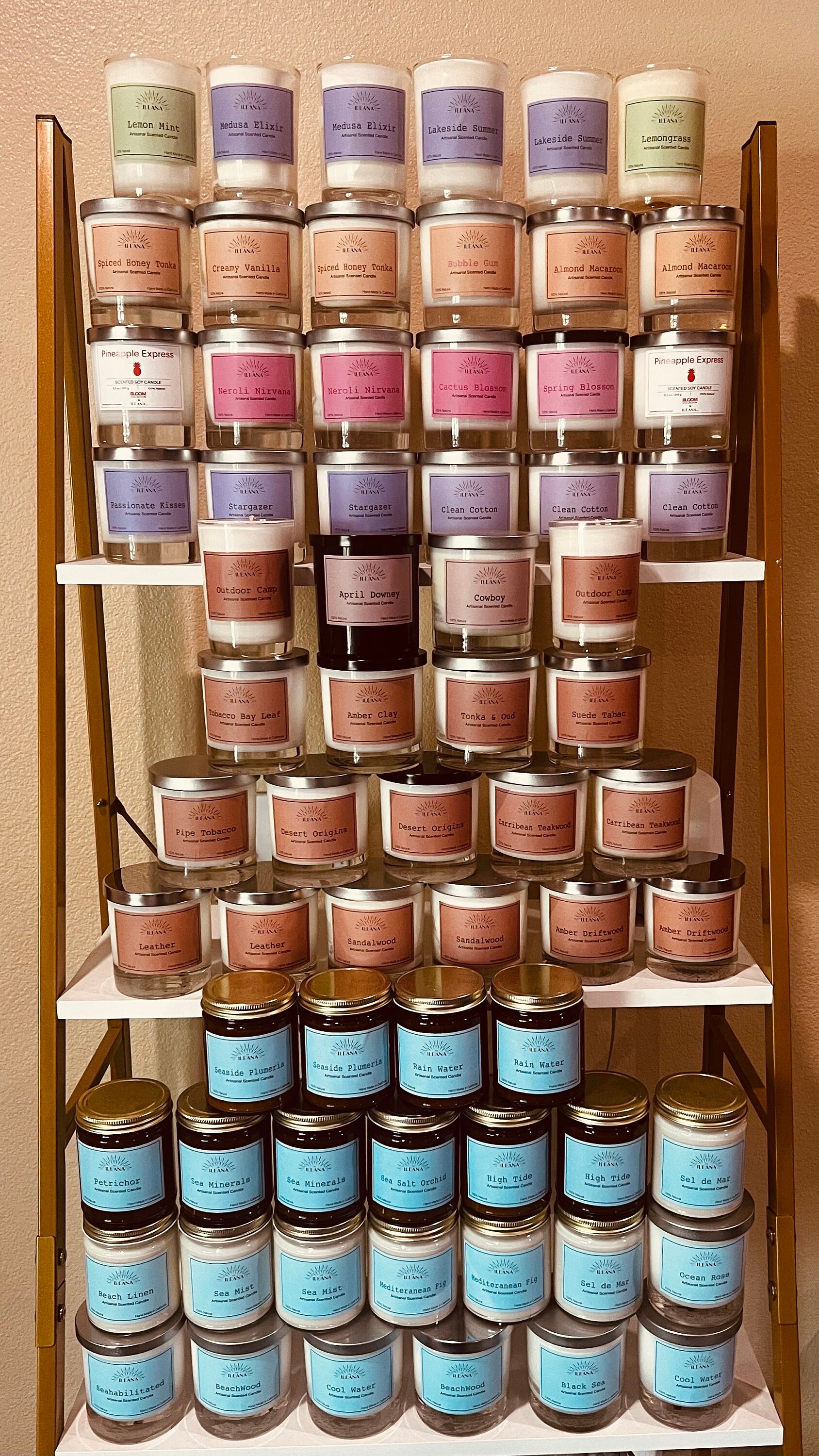 Artisanal Scented Soy Wax Candles, Sea Collection Scents in Amber Jar ...