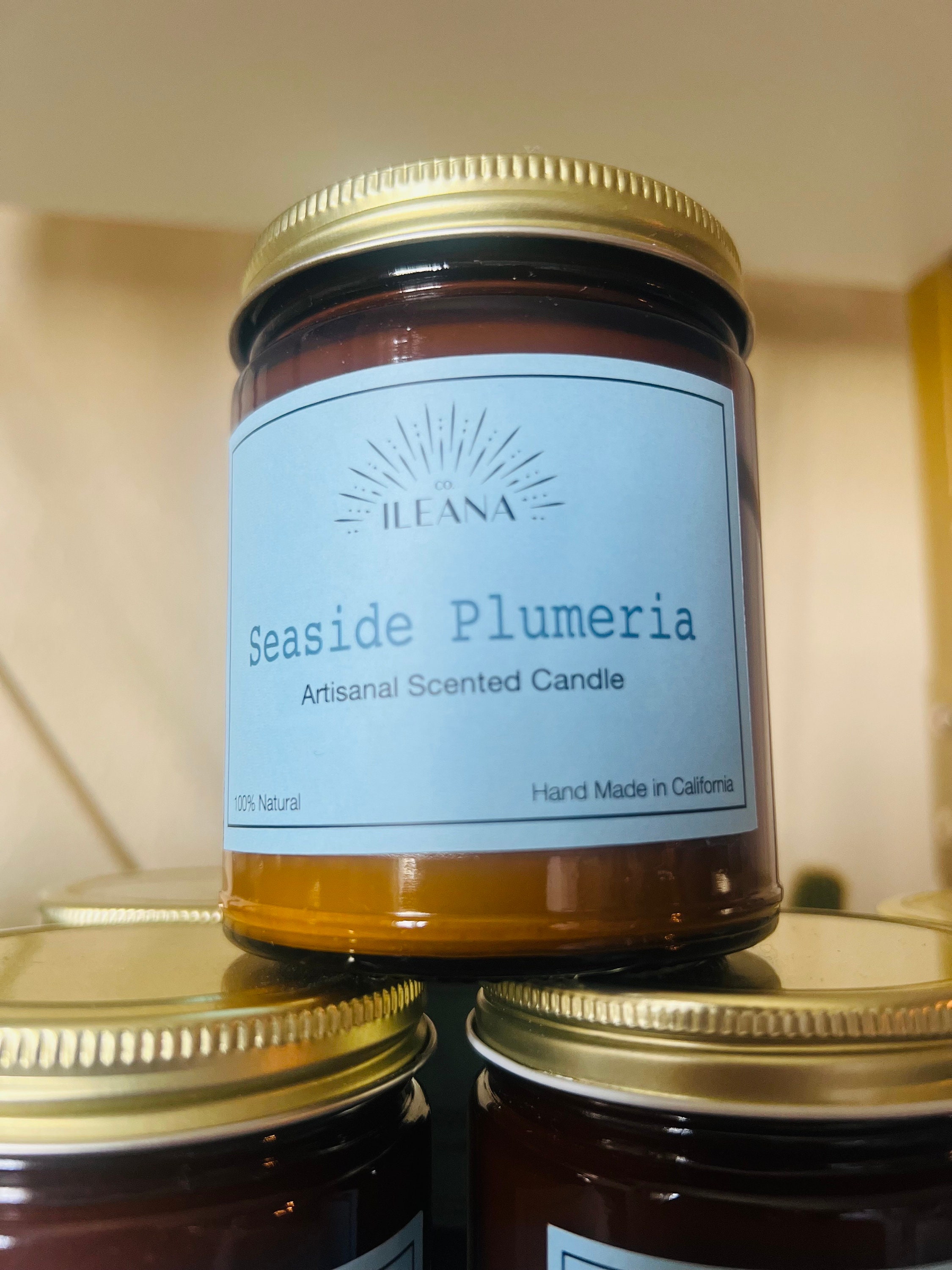 Artisanal Scented Soy Wax Candles, Sea Collection Scents in Amber Jar ...