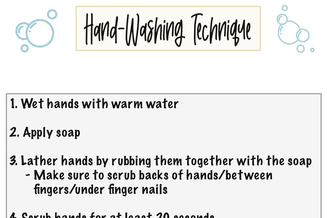 Proper Hand-washing Technique Cheat Sheet - Etsy