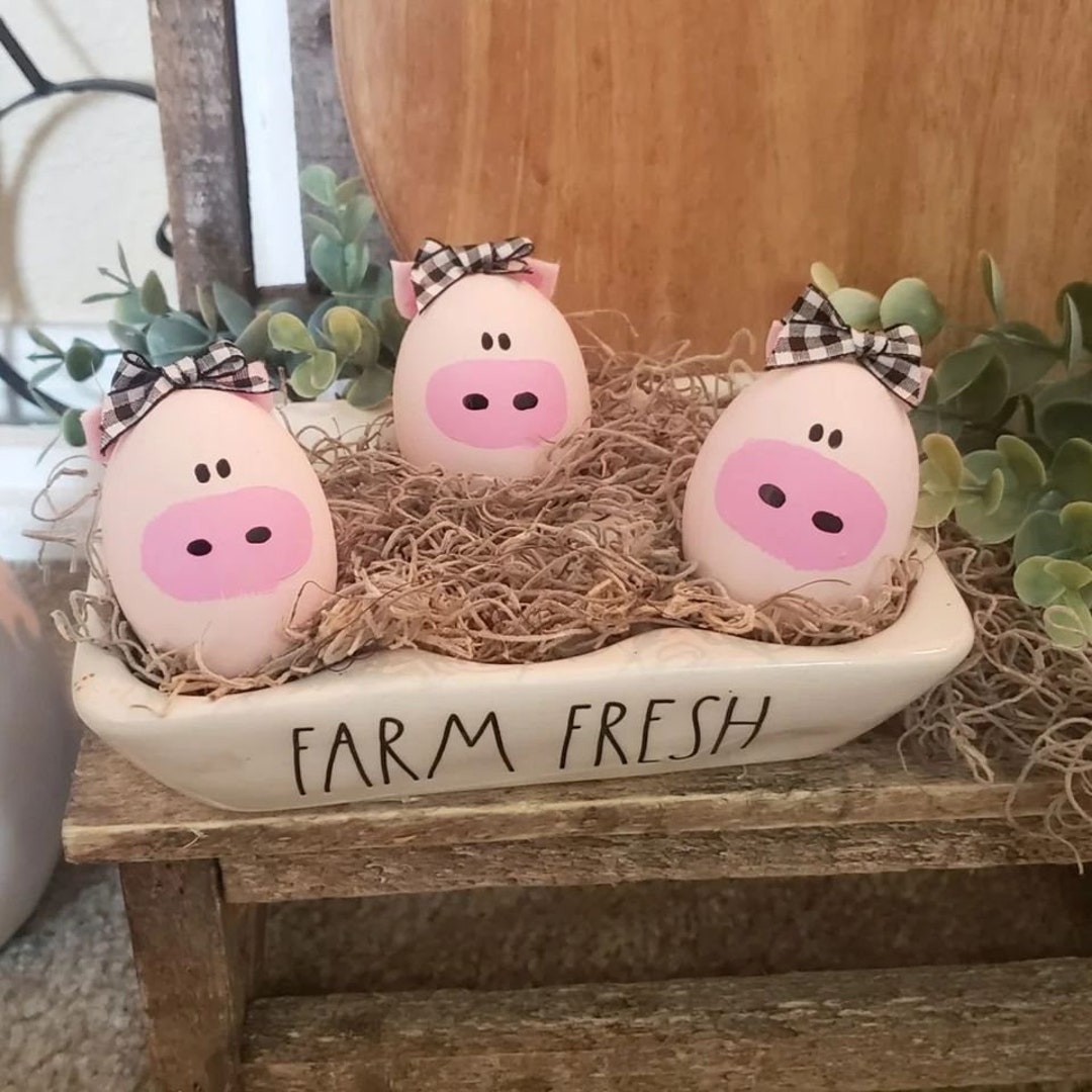 Farmhouse Tiered Tray Set Farmhouse Pig Decor Farmfresh - Etsy