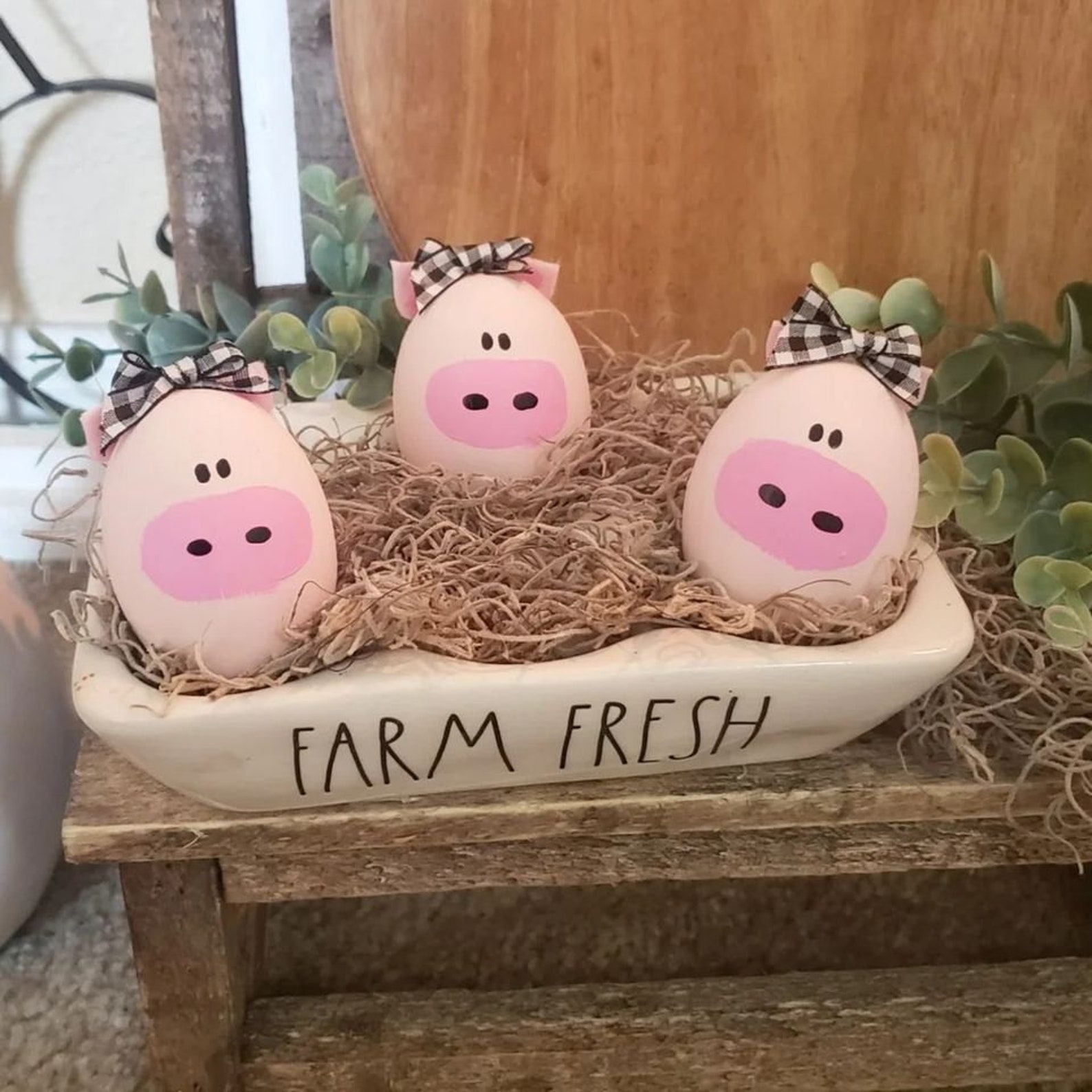 Farmhouse Tiered Tray Set Farmhouse Pig Decor Farmfresh - Etsy