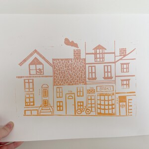 Townhouse Street Linocut Hand-carved Block Print Wall Art - Etsy
