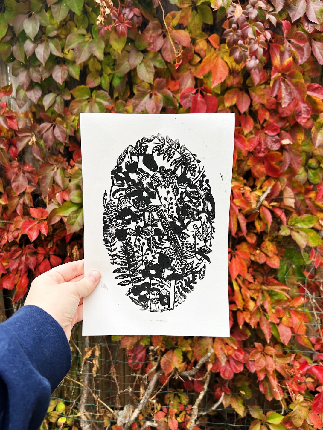 Forest Floor Linocut Hand-carved Block Print Wall Art - Etsy