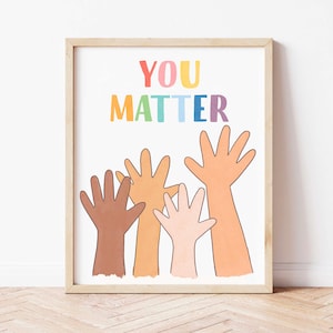 You Matter Poster Rainbow Motivational Wall Art for Middle Grade ...
