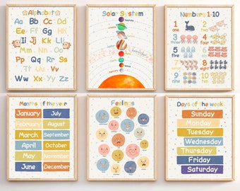 Pastel Classroom Decor Set of 8 Prints Printable Educational - Etsy