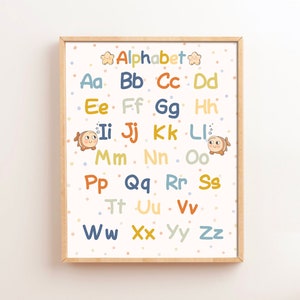 Alphabet Poster Nursery Wall Art Kids Room Decor ABC Poster for ...