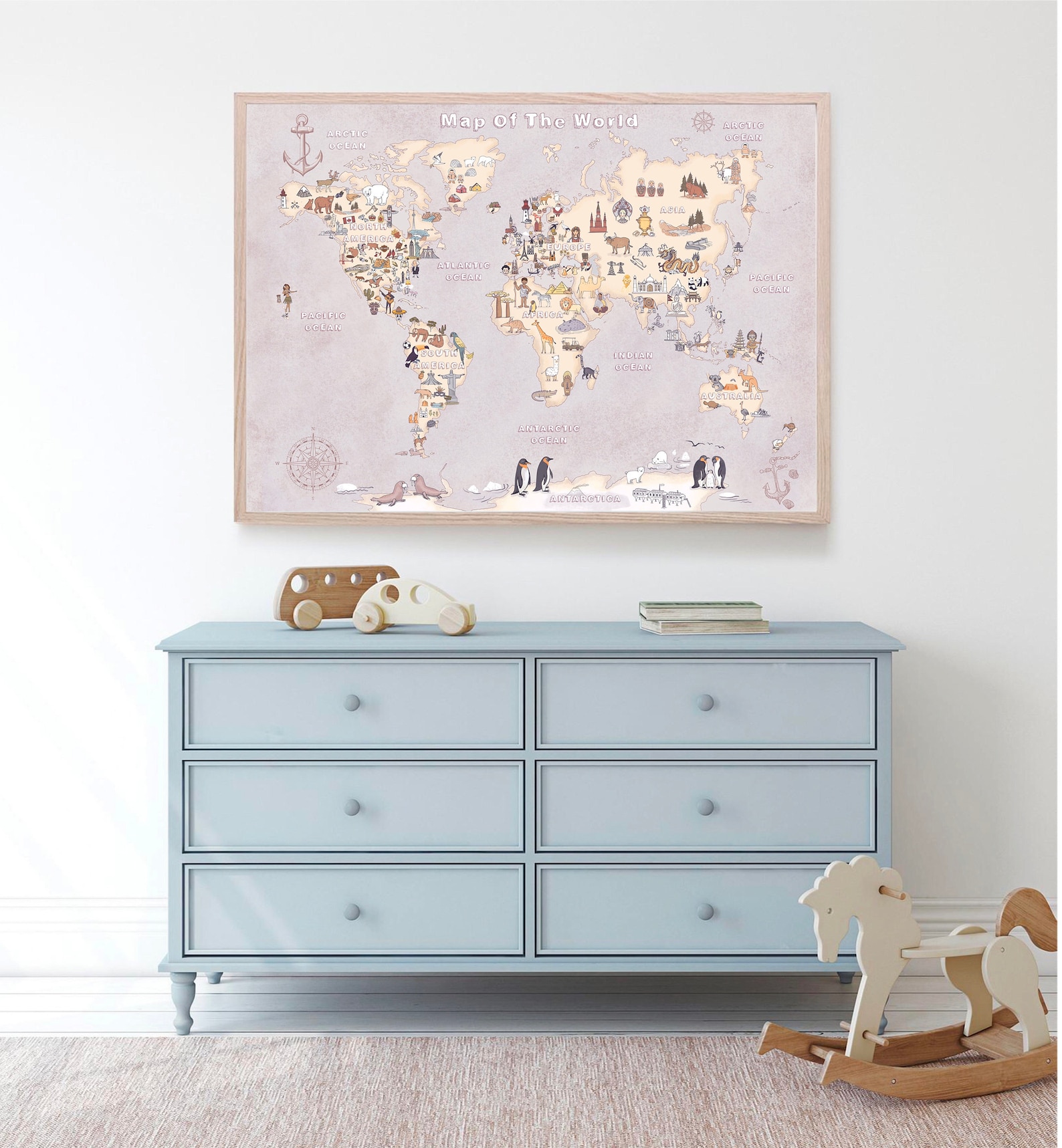 Kids World Map Homeschool Educational Poster Printable | Etsy