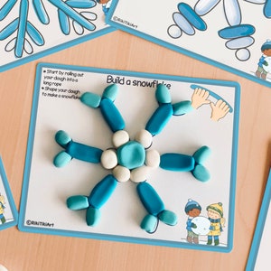 Snowflakes Play Dough Mats Montessori Winter Activities Printable ...