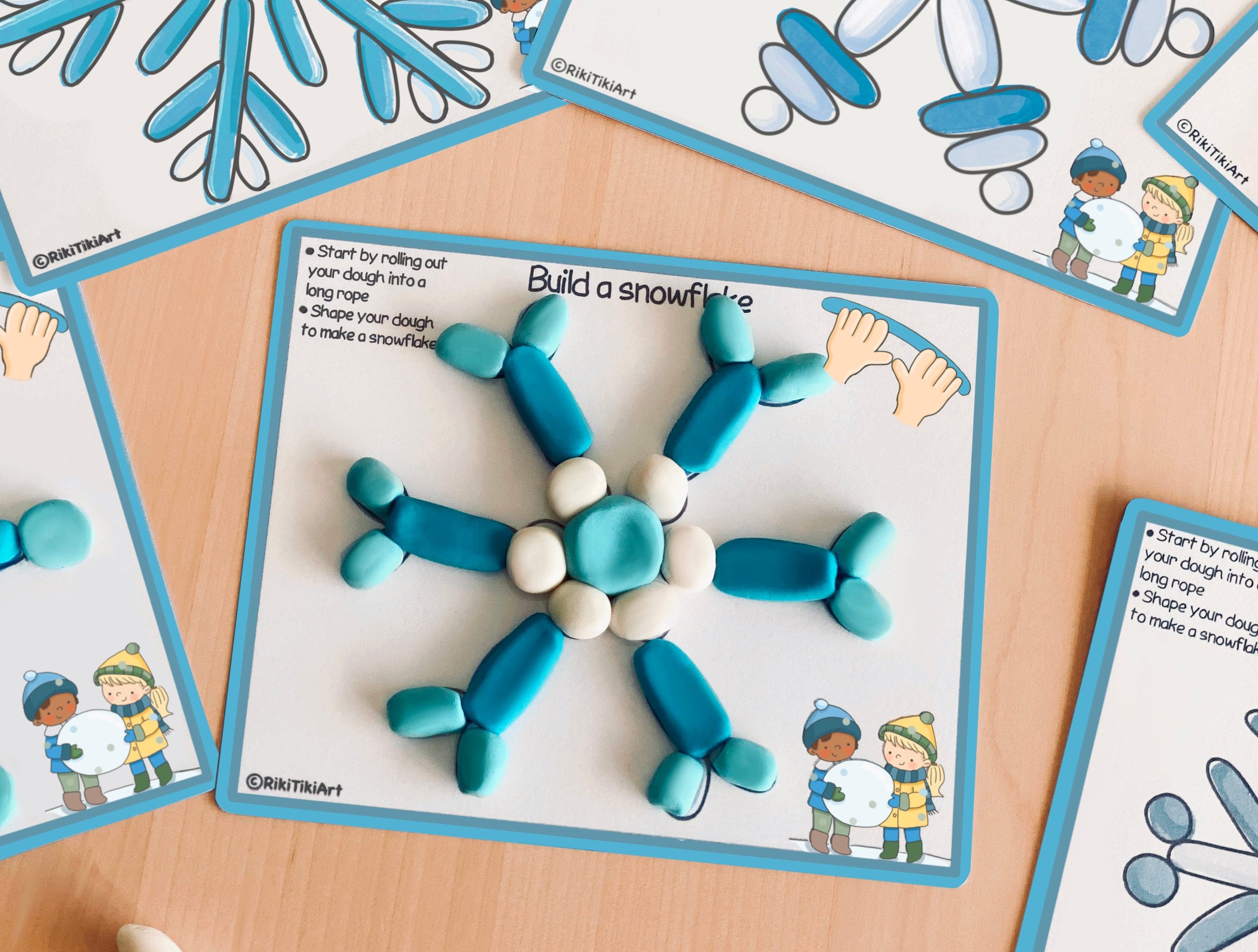 Snowflakes Play Dough Mats Montessori Winter Activities Printable ...