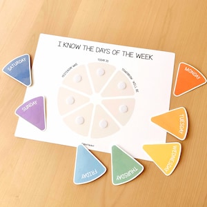Days of the Week Wheel Printable Homeschool Toddler Activities ...