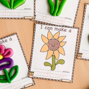 Flowers Play Dough Mats Fine Motor Skills Preschool Toddlers Activity ...