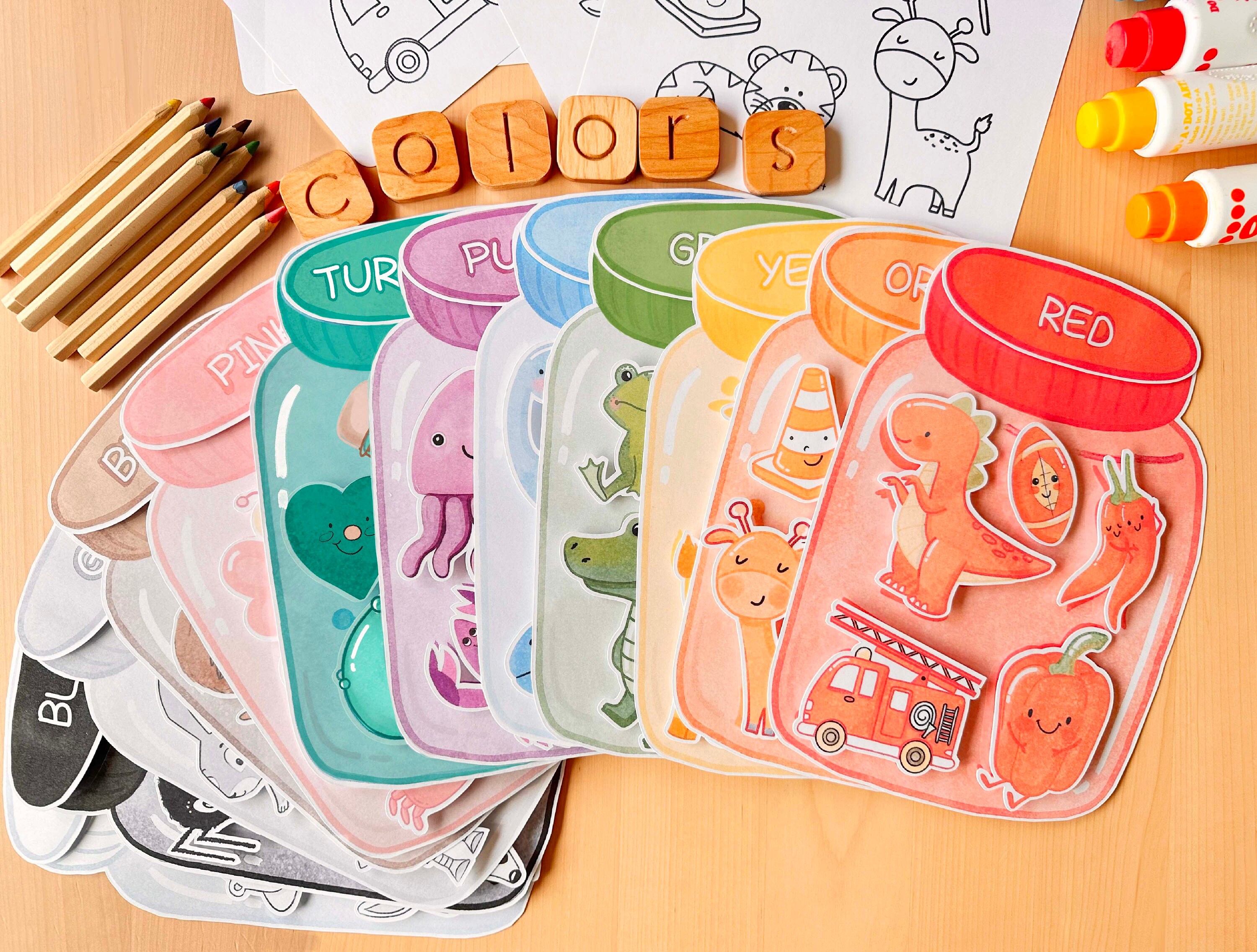 Color Sorting Toddler Activities, Color Matching in Jars Game for ...