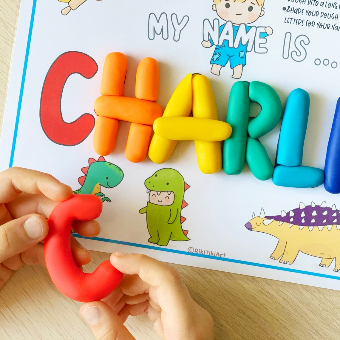 Play Dough Name Mat Personalized Montessori Fine Motor Skills - Etsy