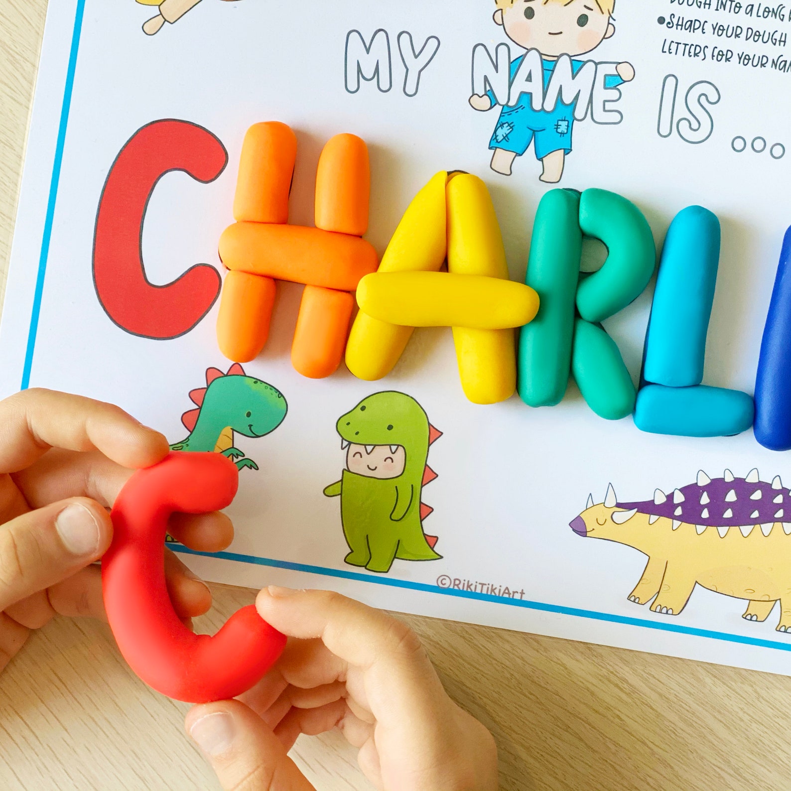 Play Dough Name Mat Personalized Montessori Fine Motor Skills - Etsy