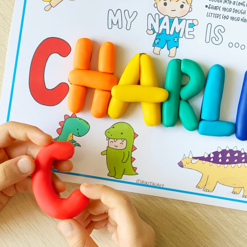 Play Dough Name Mat Personalized Montessori Fine Motor Skills - Etsy