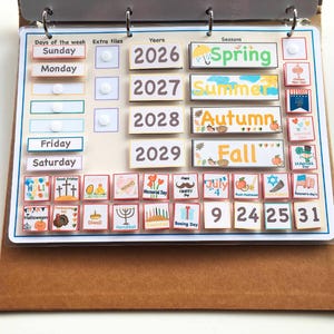 White Perpetual Calendar, Kids Calendar Printable Classroom Calendar ...