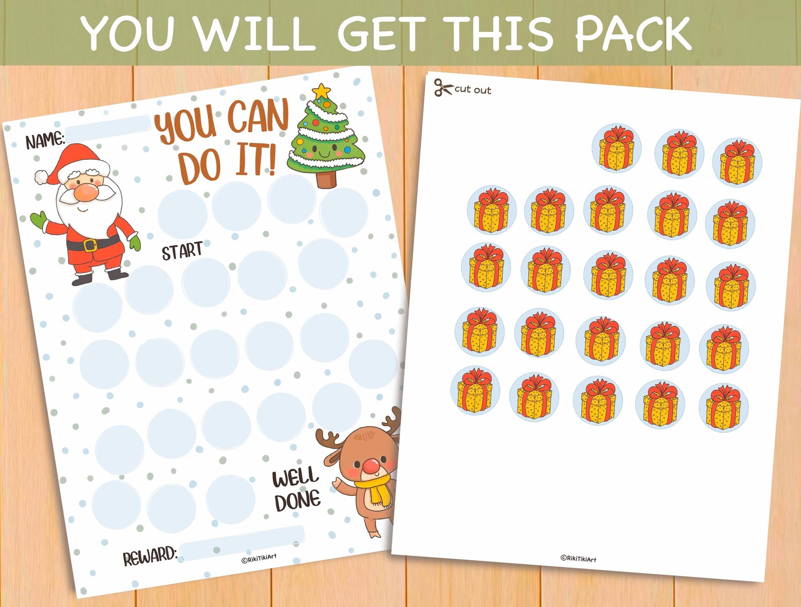 Christmas Behavior Chart for Kids Reward Chart Printable Toddler Chore ...