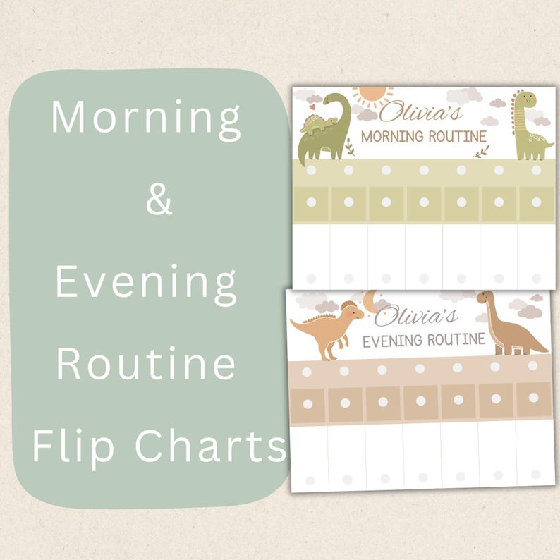 Editable Chore Chart Morning & Evening Routine Flip Chart Bedtime ...