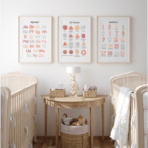 3D Shapes Poster Playroom Wall Decor Homeschool Print Educational ...