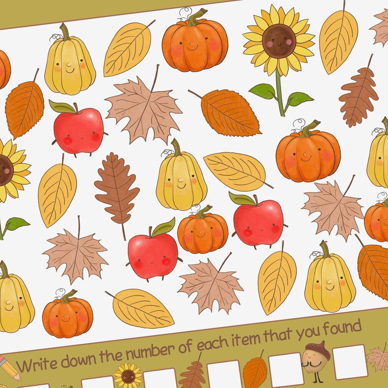 Fall I Spy Game for Toddler I Spy Printable Activities Fall - Etsy