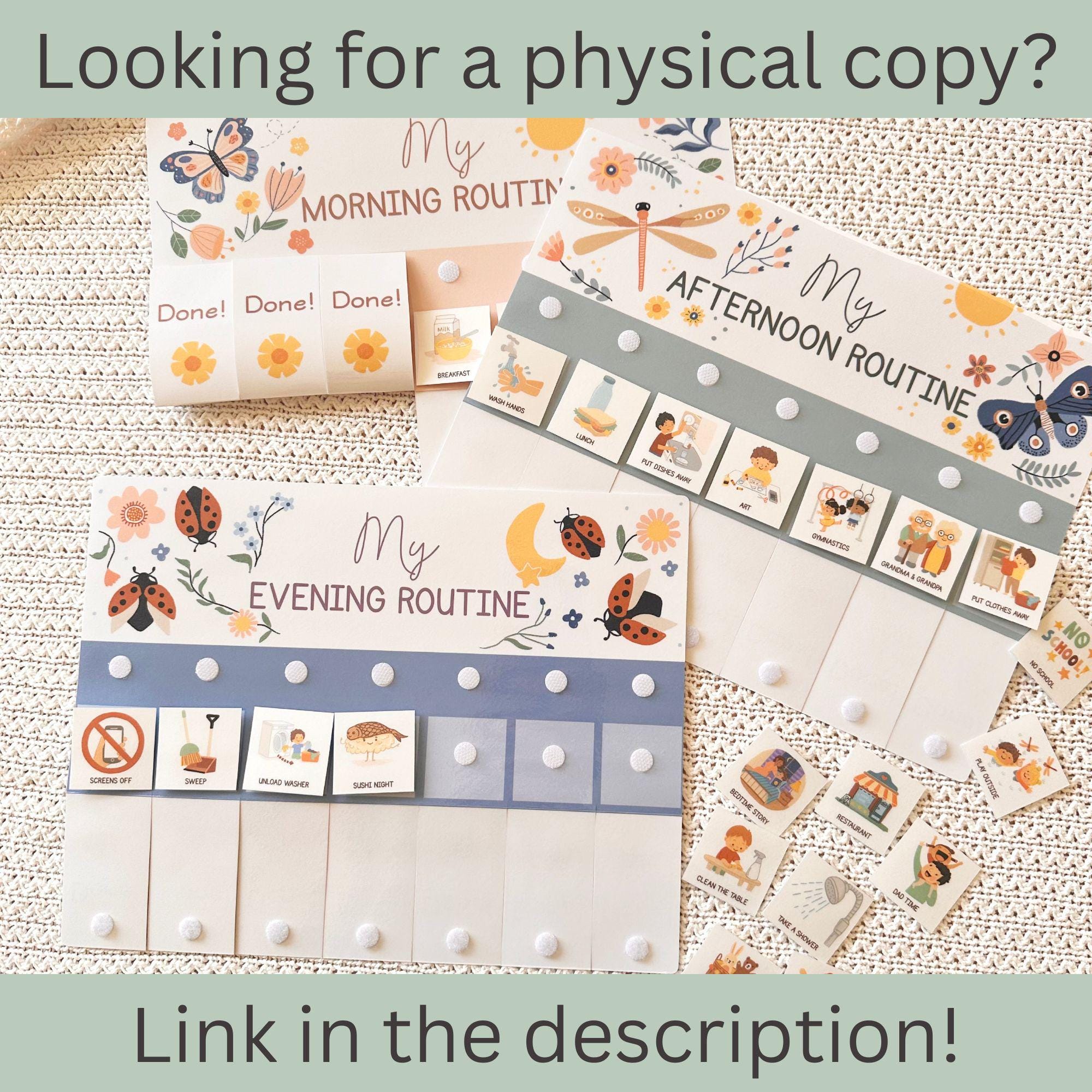 Kids Routine Chart, Editable Toddler Flip Chart 210 Routine Labels ...