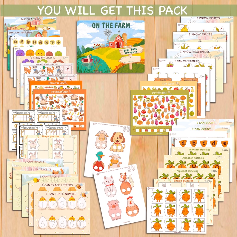 Farm Busy Book Printable Toddler Activities Montessori - Etsy Canada