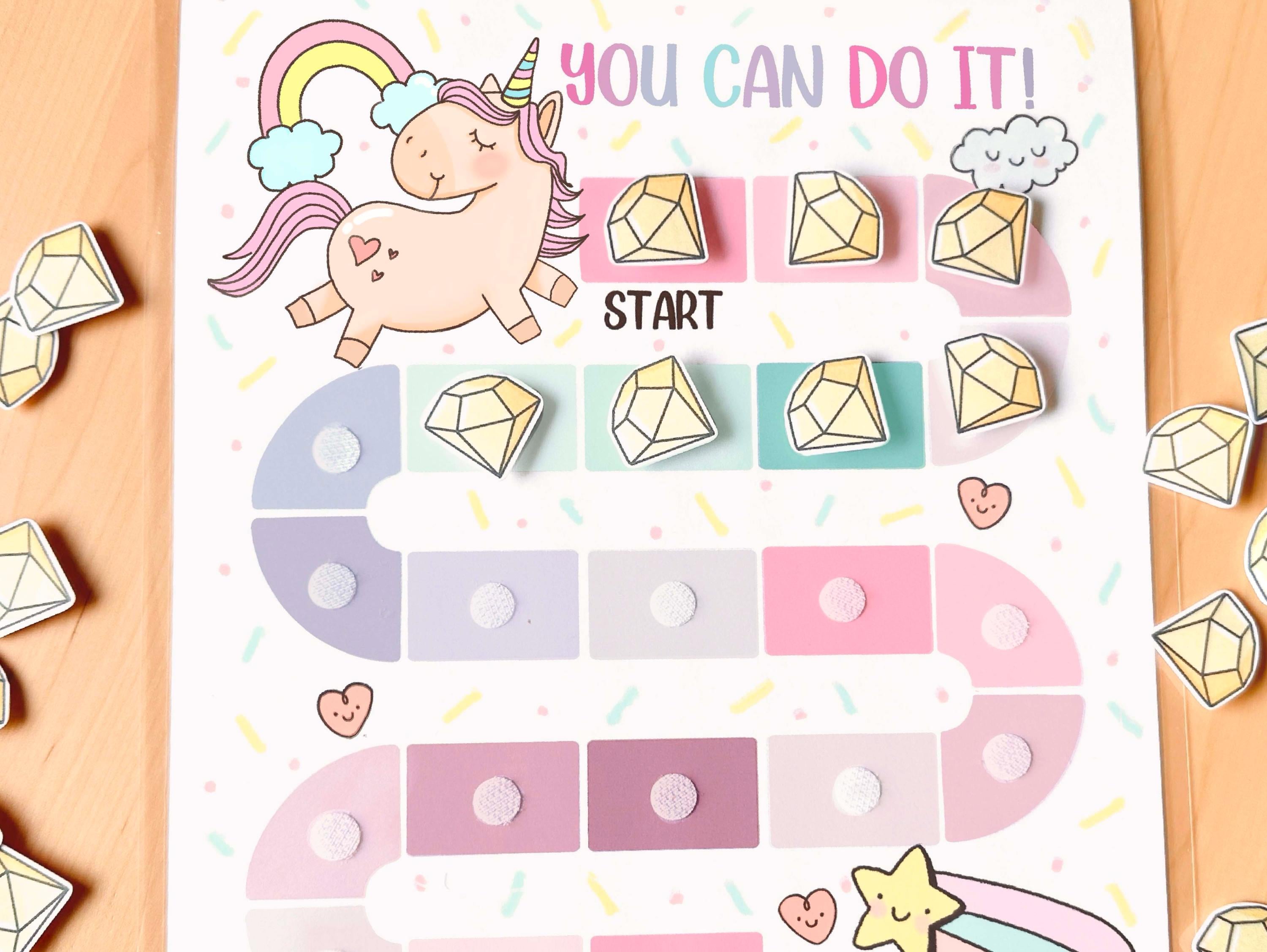 Unicorn Reward Chart Printable Routine Sticker Chart for Kids Behavior ...