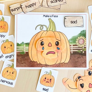 Pumpkin Emotions Activity Behavior Chart for Kids Printable Montessori ...