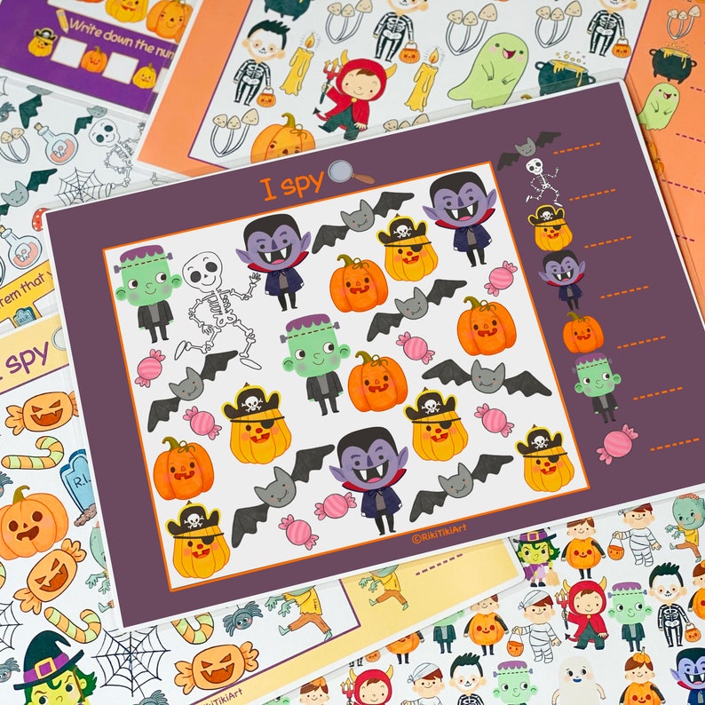Halloween I Spy Game for Toddler Preschool Worksheets - Etsy