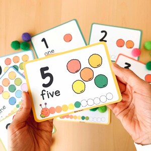 Pom Pom Counting Activity Numbers Match Practice 1 to 10 Montessori ...