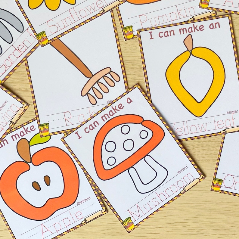 Fall Play Dough Mats Preschool Printables Play Doh Mats - Etsy